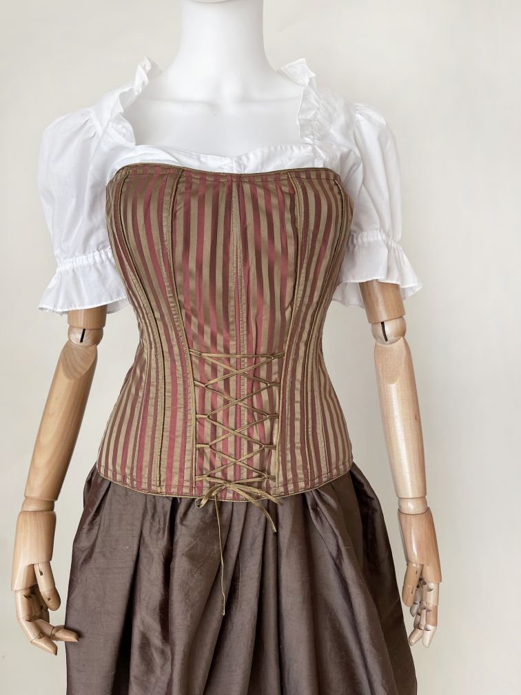 Jane Woolrich jedwabny gorset paski silk vintage - Ubrania vintage ...