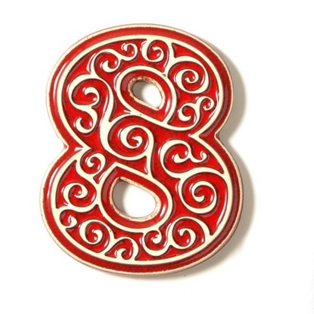 numer mieszkania, cyfra 8 czerwona - Dom - DecoBazaar